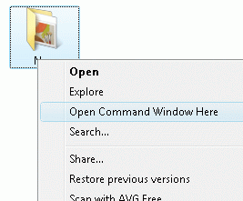 How to add "Open Command Window Here" context menu option on file system folders in Windows