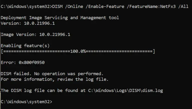 Fix Net Framework 35 Error 0x800f0950 In Windows 1011 Winhelponline