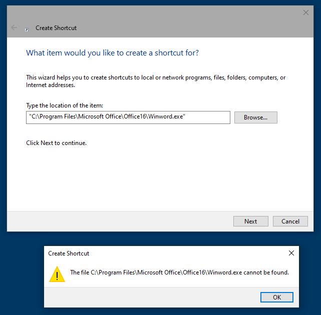 How To Create A Shortcut lnk To A Non Existent Target Winhelponline how-to-create-a-shortcut-lnk-to-a-non-existent-target-winhelponline